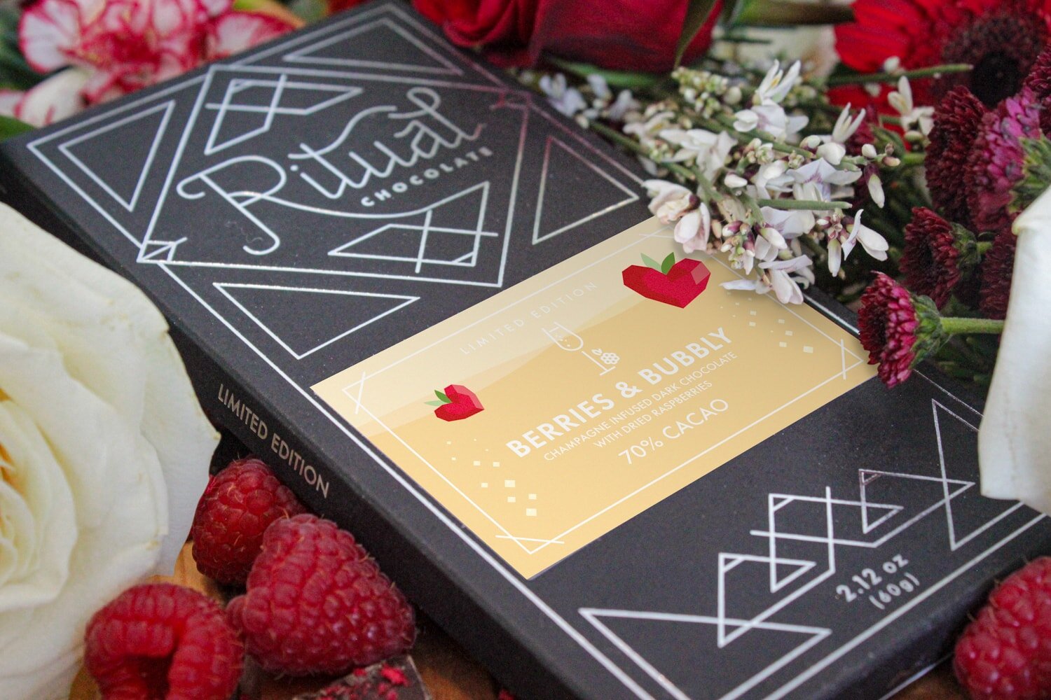 Limited Edition Berries & Bubbly Bar – Ritual Chocolate